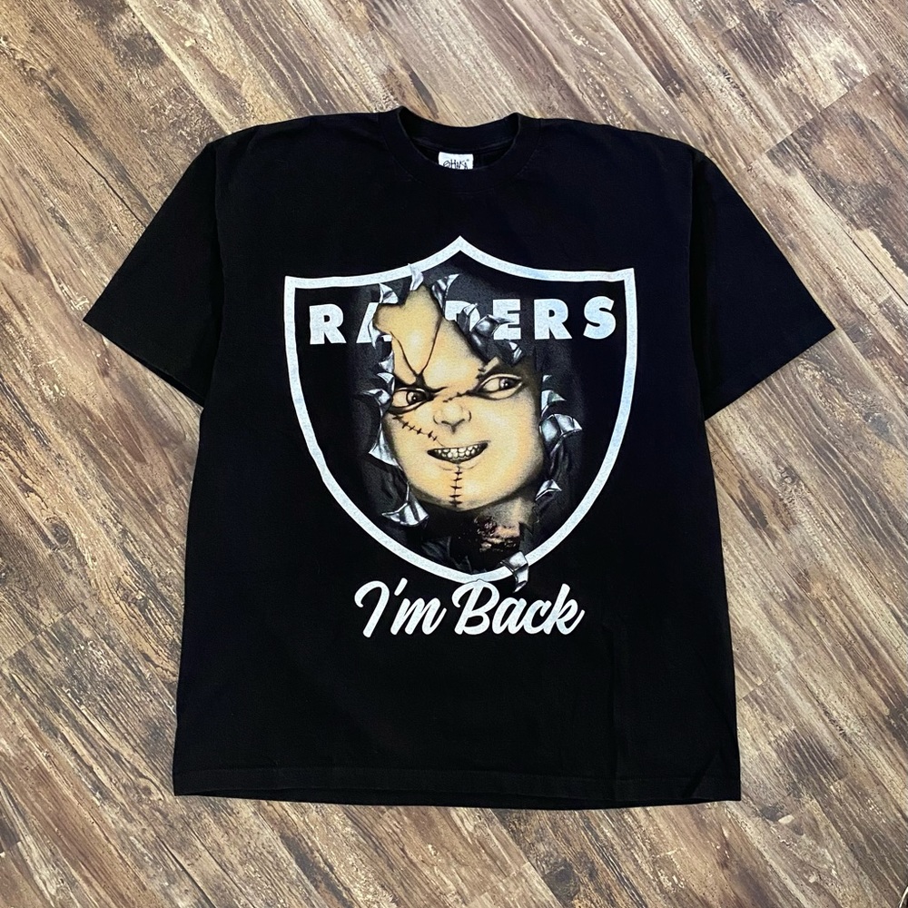 Vintage 2000s Raiders Horror Chucky I’m Back Shirt Me… - Gem